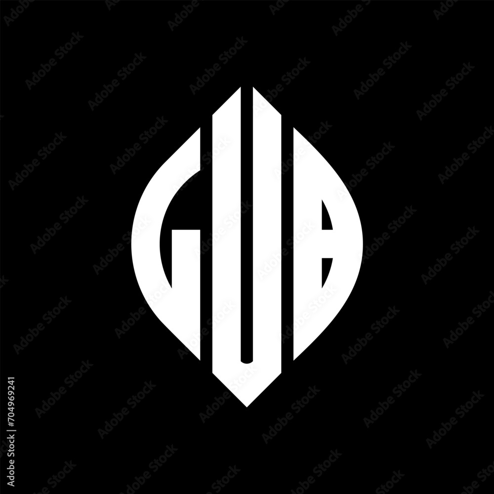 LUB circle letter logo design with circle and ellipse shape. LUB ...