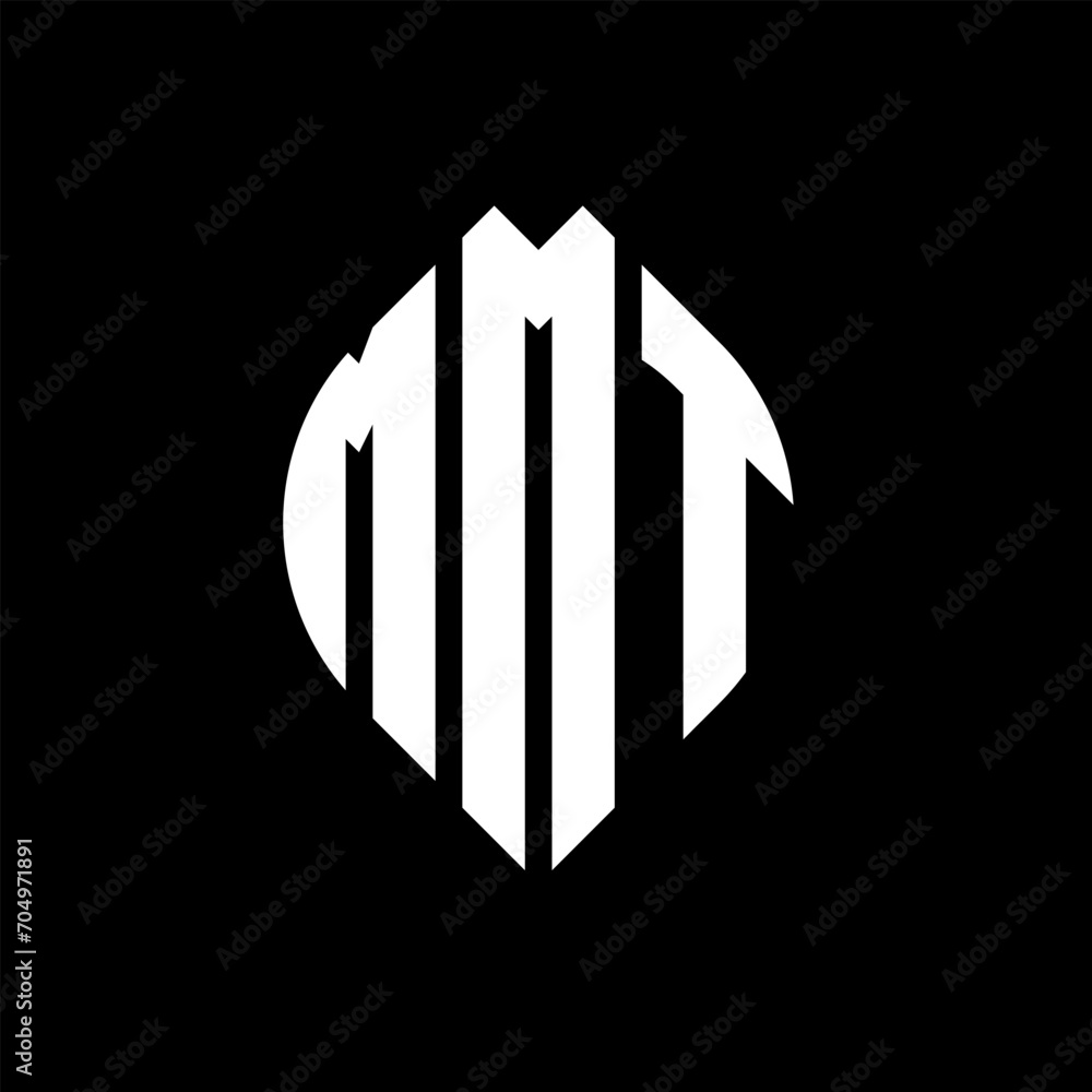 MMT circle letter logo design with circle and ellipse shape. MMT ...