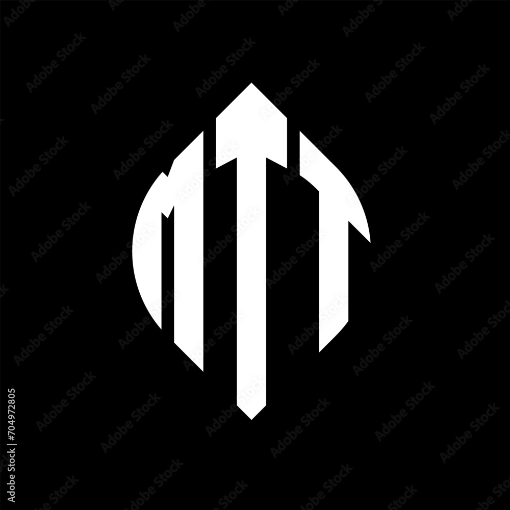 MTT circle letter logo design with circle and ellipse shape. MTT ...