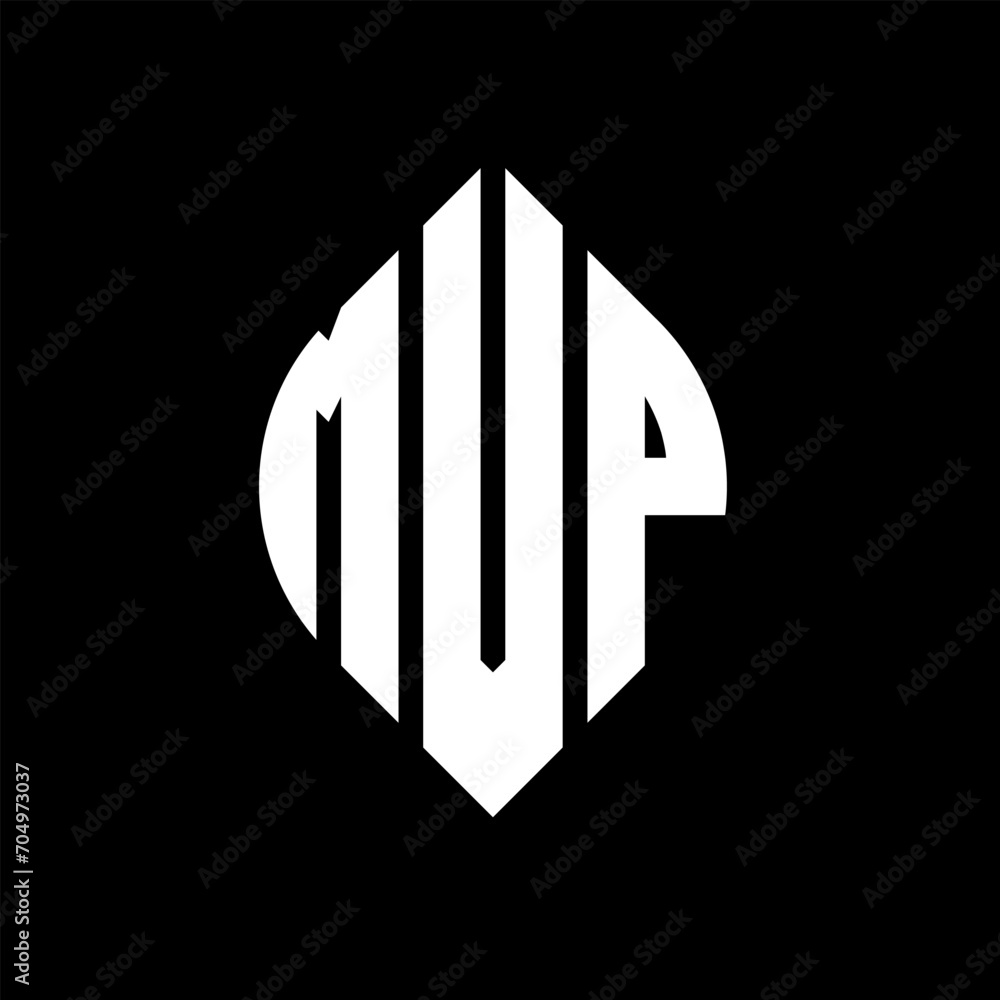 MVP circle letter logo design with circle and ellipse shape. MVP ...