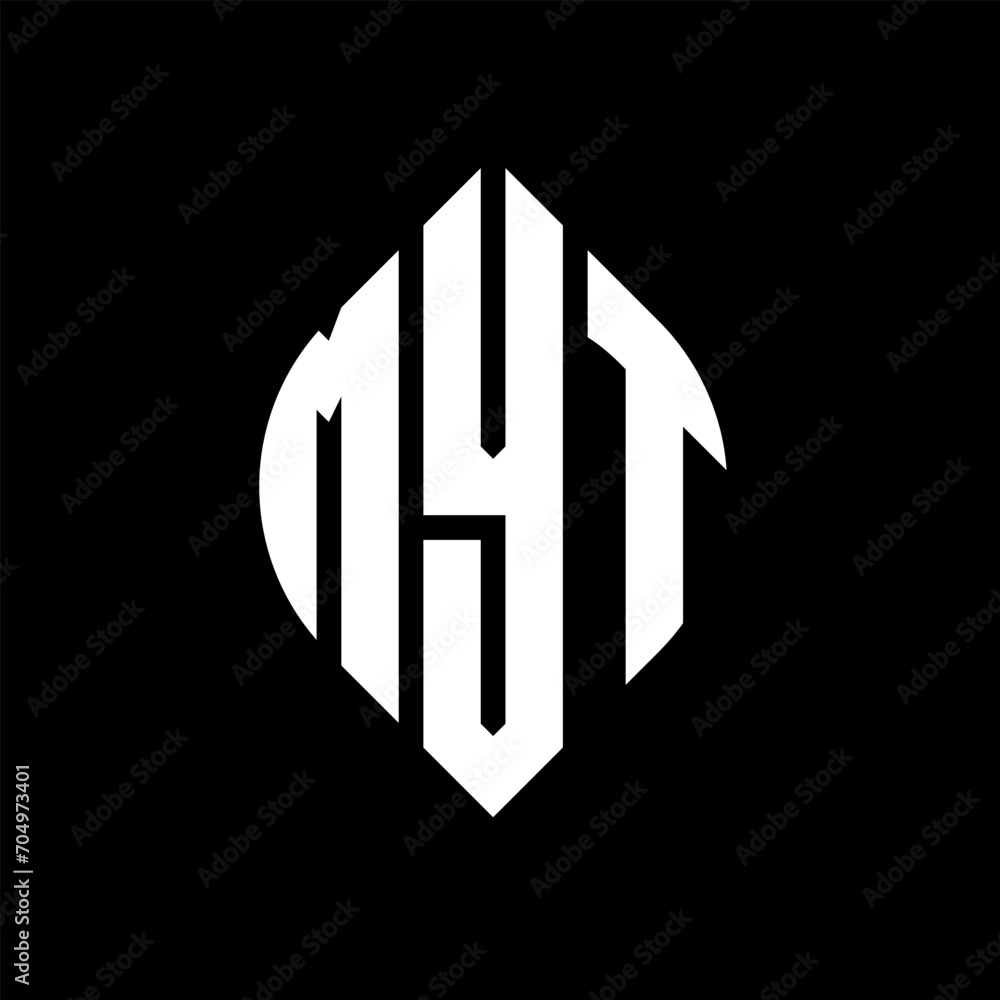 MYT circle letter logo design with circle and ellipse shape. MYT ...