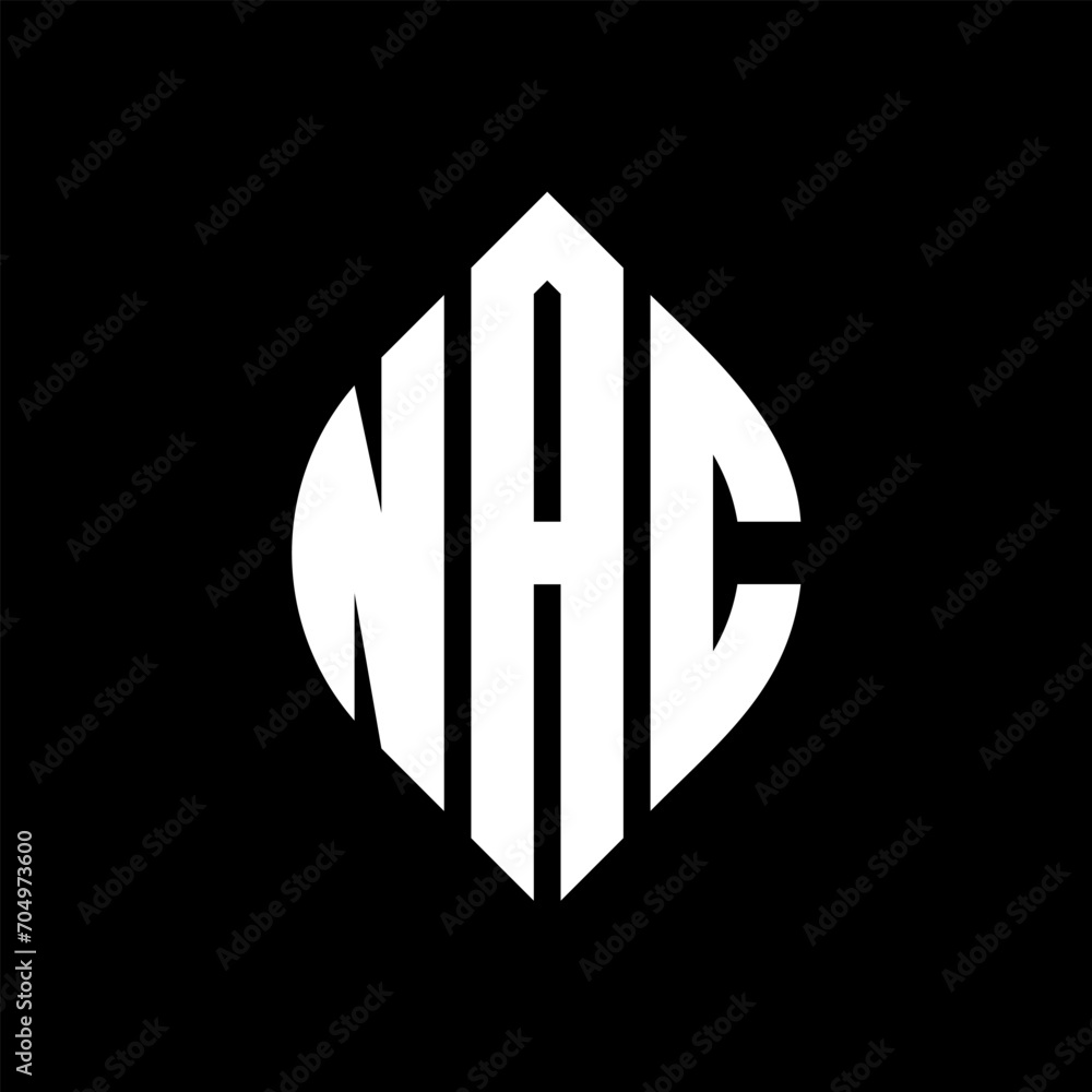 NAC circle letter logo design with circle and ellipse shape. NAC ...