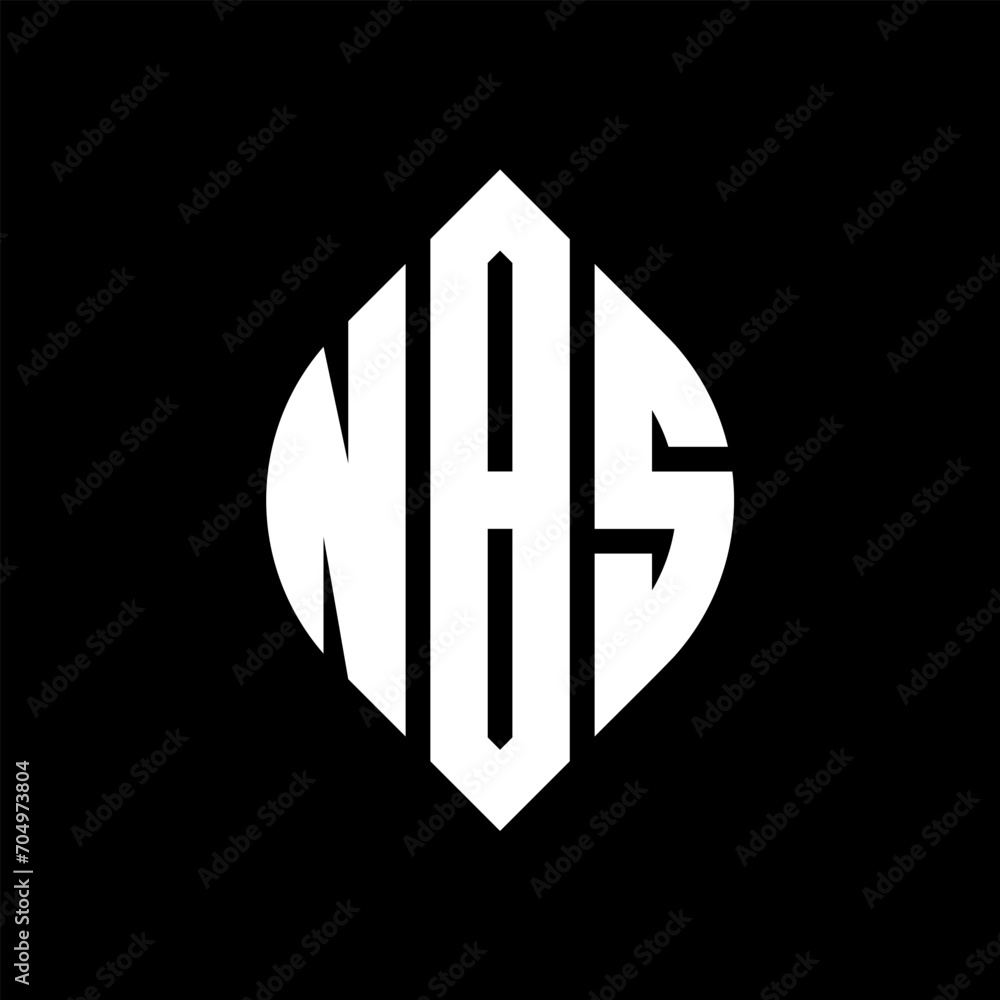 NBS circle letter logo design with circle and ellipse shape. NBS ...