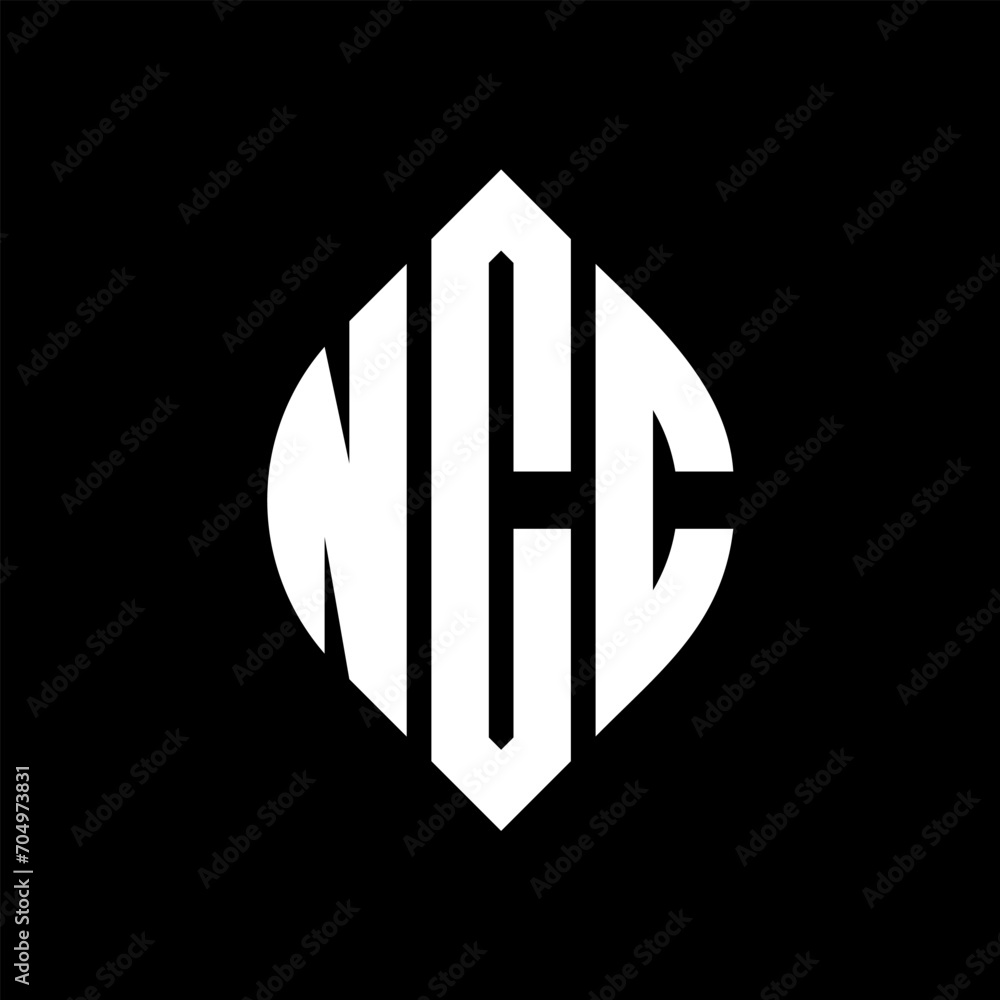 NCC circle letter logo design with circle and ellipse shape. NCC ...