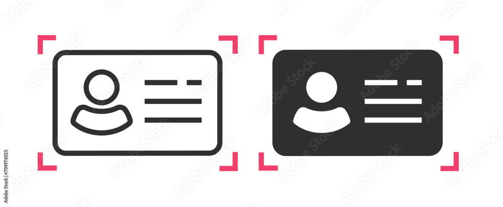 Id card scan verification icon vector as kyc check security tech ...