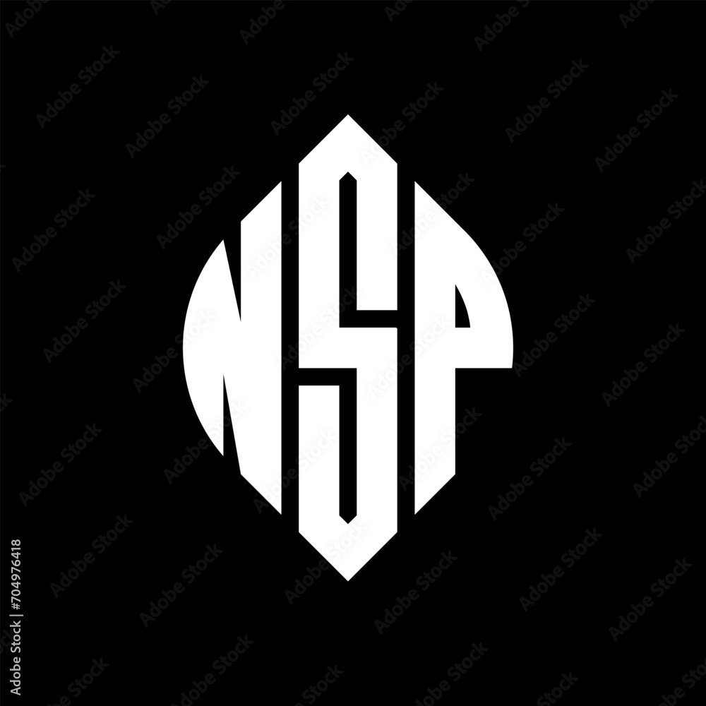 NSP circle letter logo design with circle and ellipse shape. NSP ...