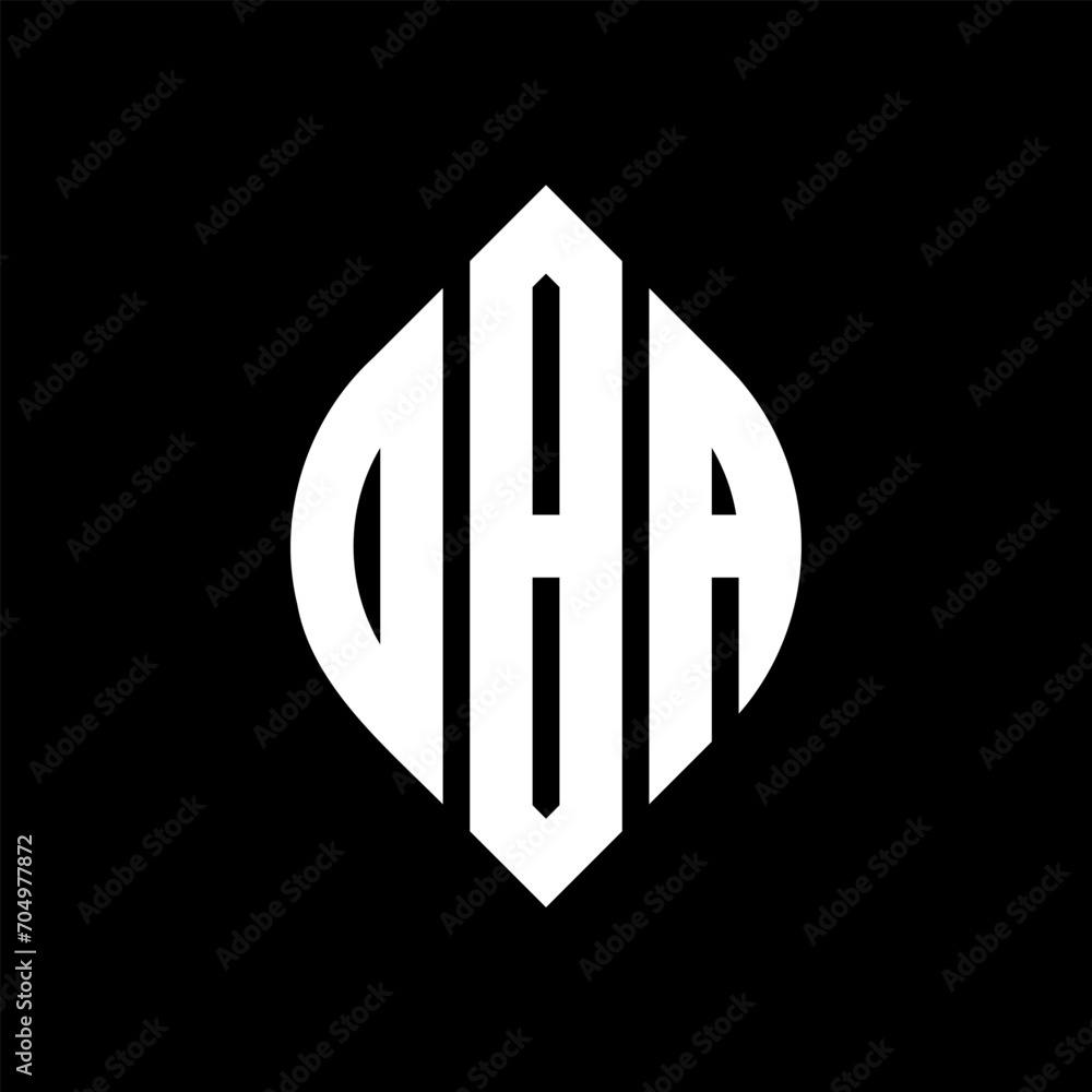 OBA circle letter logo design with circle and ellipse shape. OBA ...