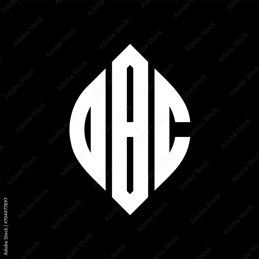 OBC circle letter logo design with circle and ellipse shape. OBC ...