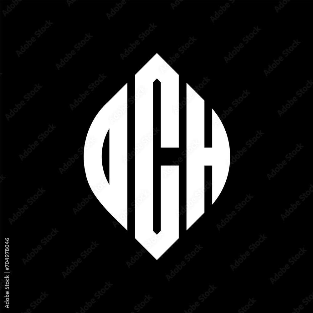 OCH circle letter logo design with circle and ellipse shape. OCH ...