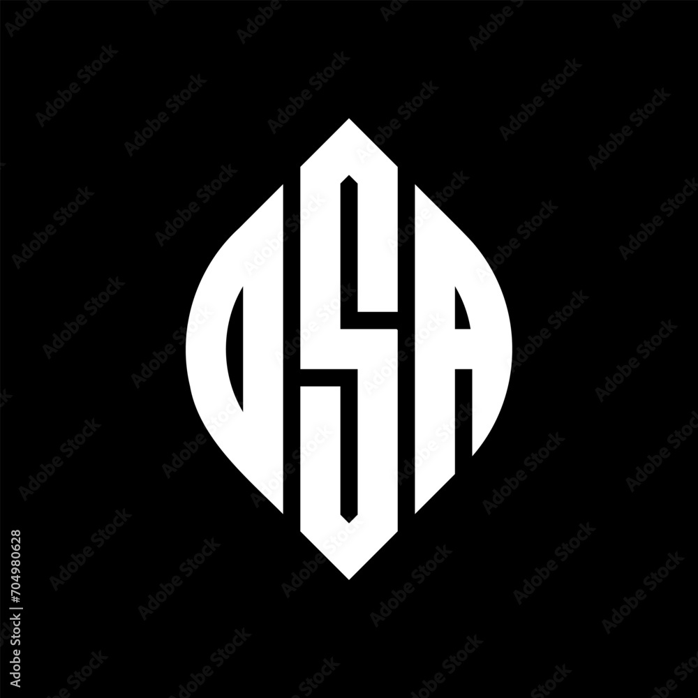 OSA circle letter logo design with circle and ellipse shape. OSA ...