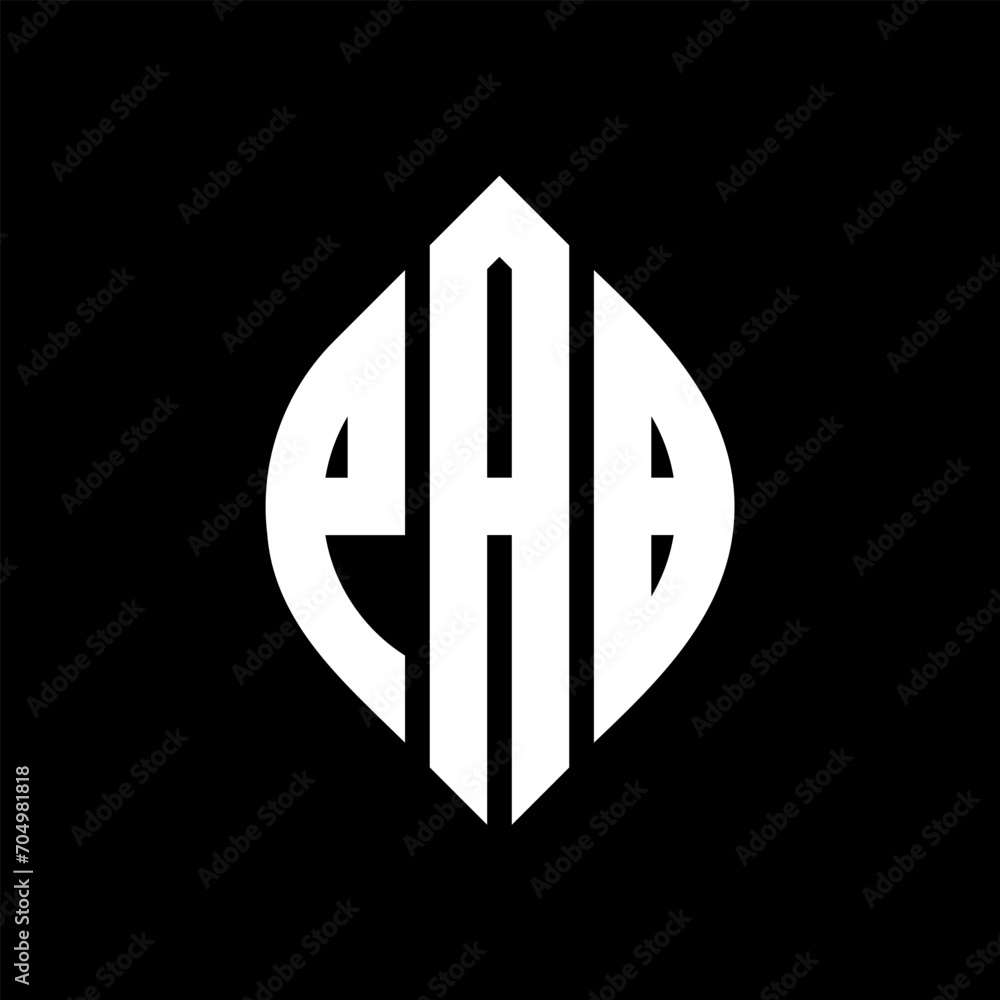 PAB circle letter logo design with circle and ellipse shape. PAB ...