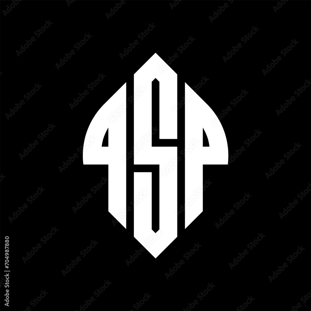 QSP circle letter logo design with circle and ellipse shape. QSP ...