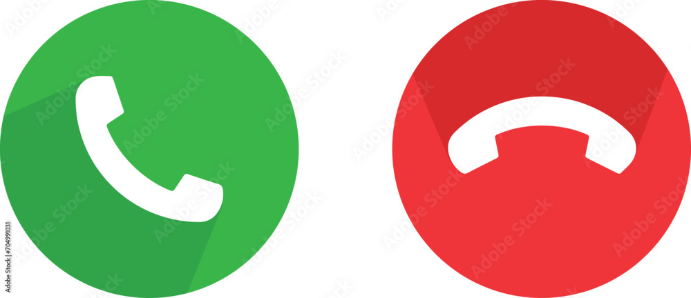 Call Icons. Phone Dial Symbols. Answer and Decline. Green and Red. Yes ...