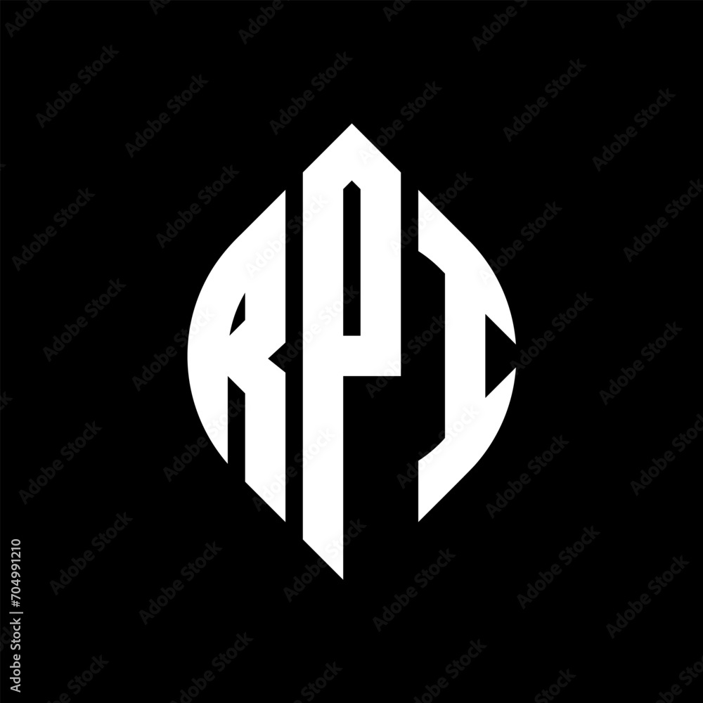 RPI circle letter logo design with circle and ellipse shape. RPI ...
