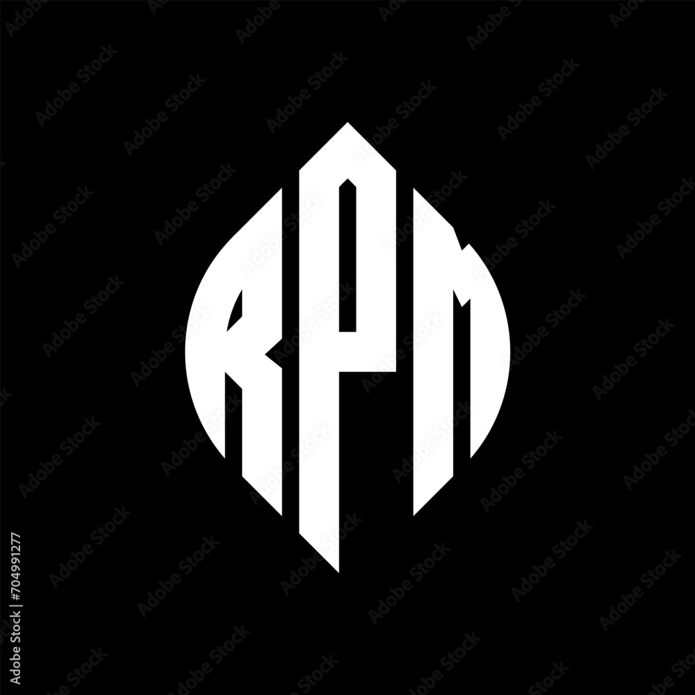 RPM letter logo design with polygon shape. RPM polygon and cube shape ...