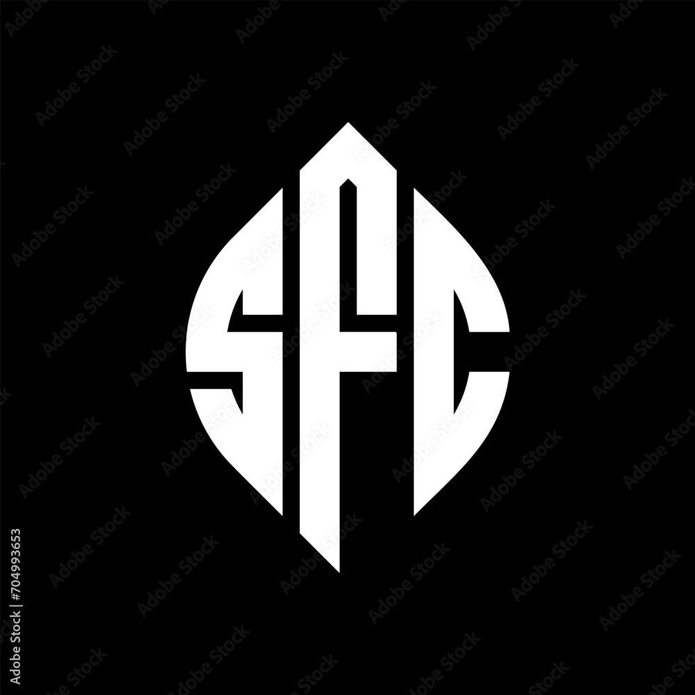 SFC circle letter logo design with circle and ellipse shape. SFC ...