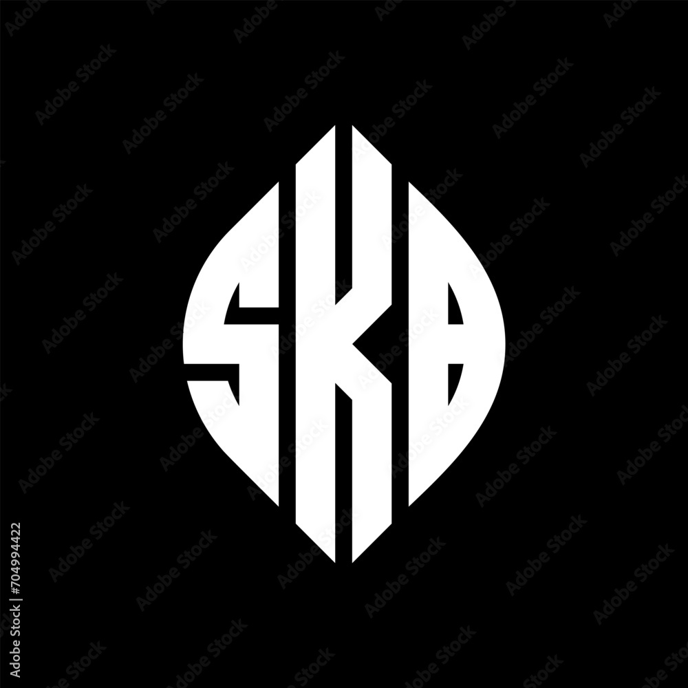 SKB circle letter logo design with circle and ellipse shape. SKB ...