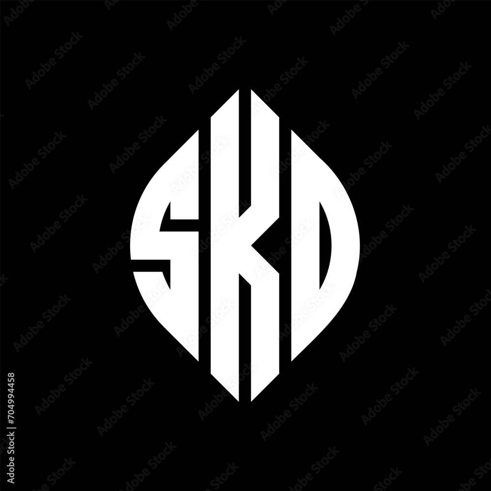 SKD circle letter logo design with circle and ellipse shape. SKD ...