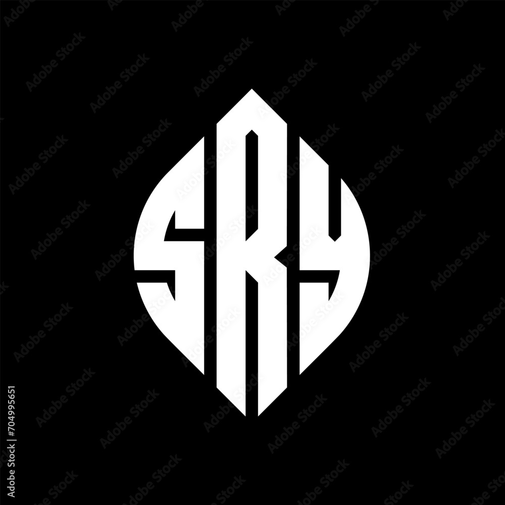 SRY circle letter logo design with circle and ellipse shape. SRY ...