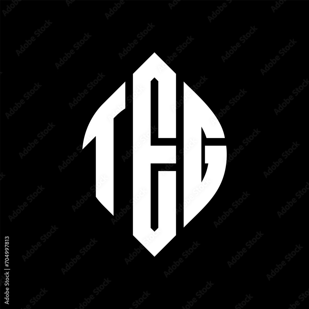 TEG circle letter logo design with circle and ellipse shape. TEG ...