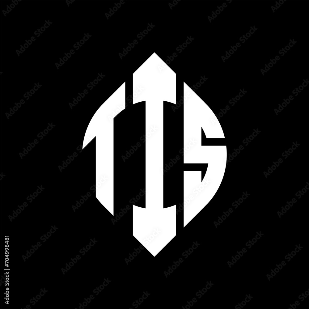TIS circle letter logo design with circle and ellipse shape. TIS ...
