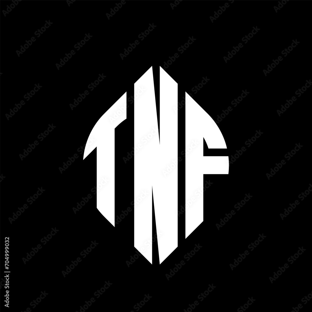 TNF circle letter logo design with circle and ellipse shape. TNF ...