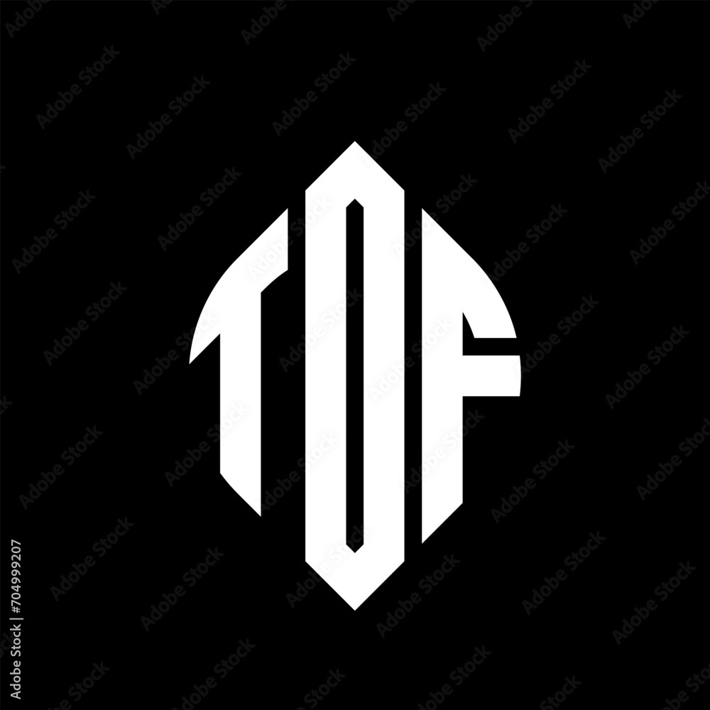 TOF circle letter logo design with circle and ellipse shape. TOF ...
