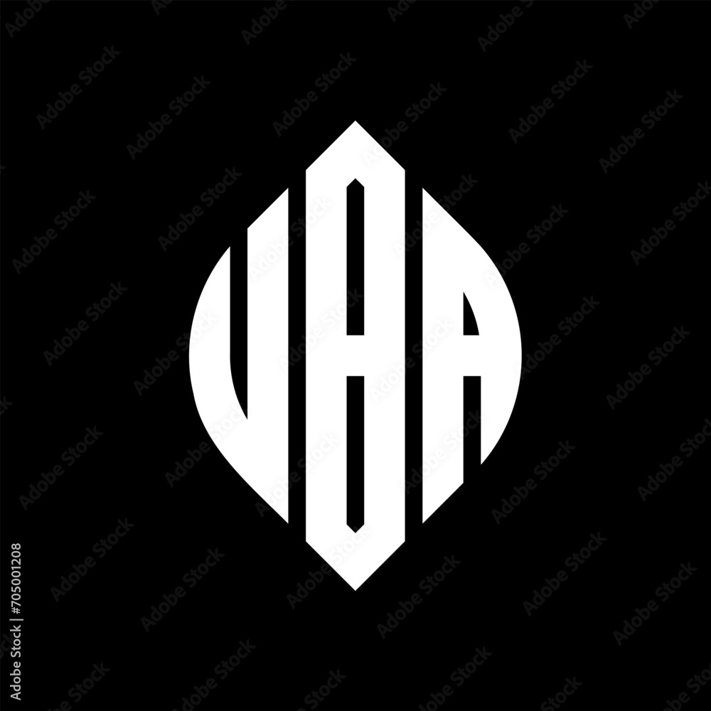 UBA circle letter logo design with circle and ellipse shape. UBA ...