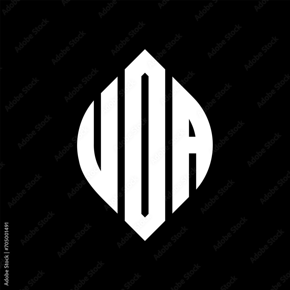 UDA circle letter logo design with circle and ellipse shape. UDA ...
