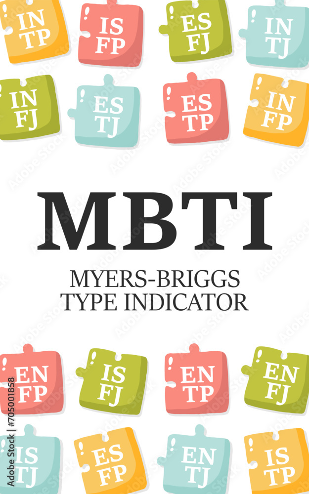 Vetor de Myers-Briggs type indicator on the pazzle shape. MBTI ... Vetor de Myers-Briggs type indicator on the pazzle shape. MBTI ...