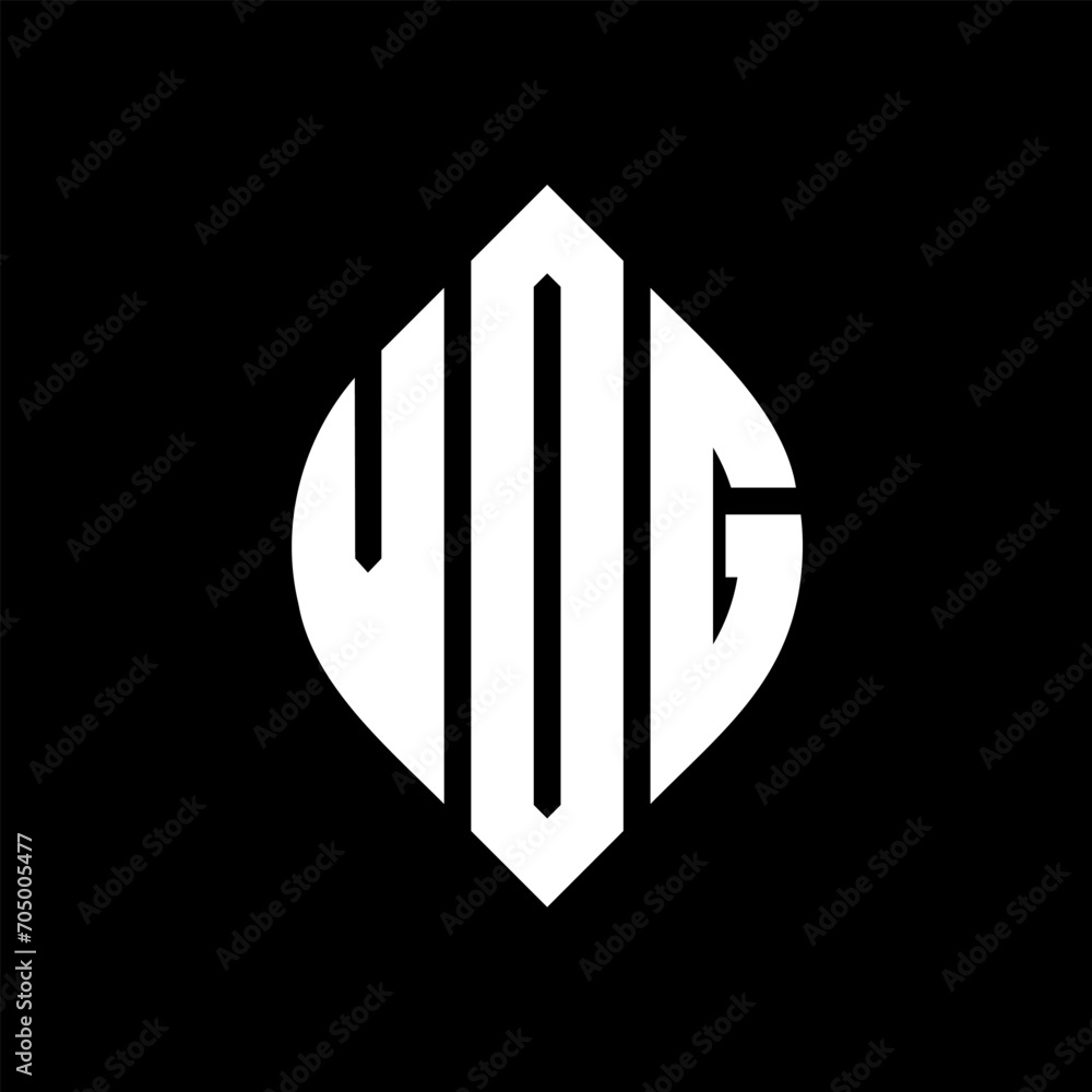 VOG circle letter logo design with circle and ellipse shape. VOG ...