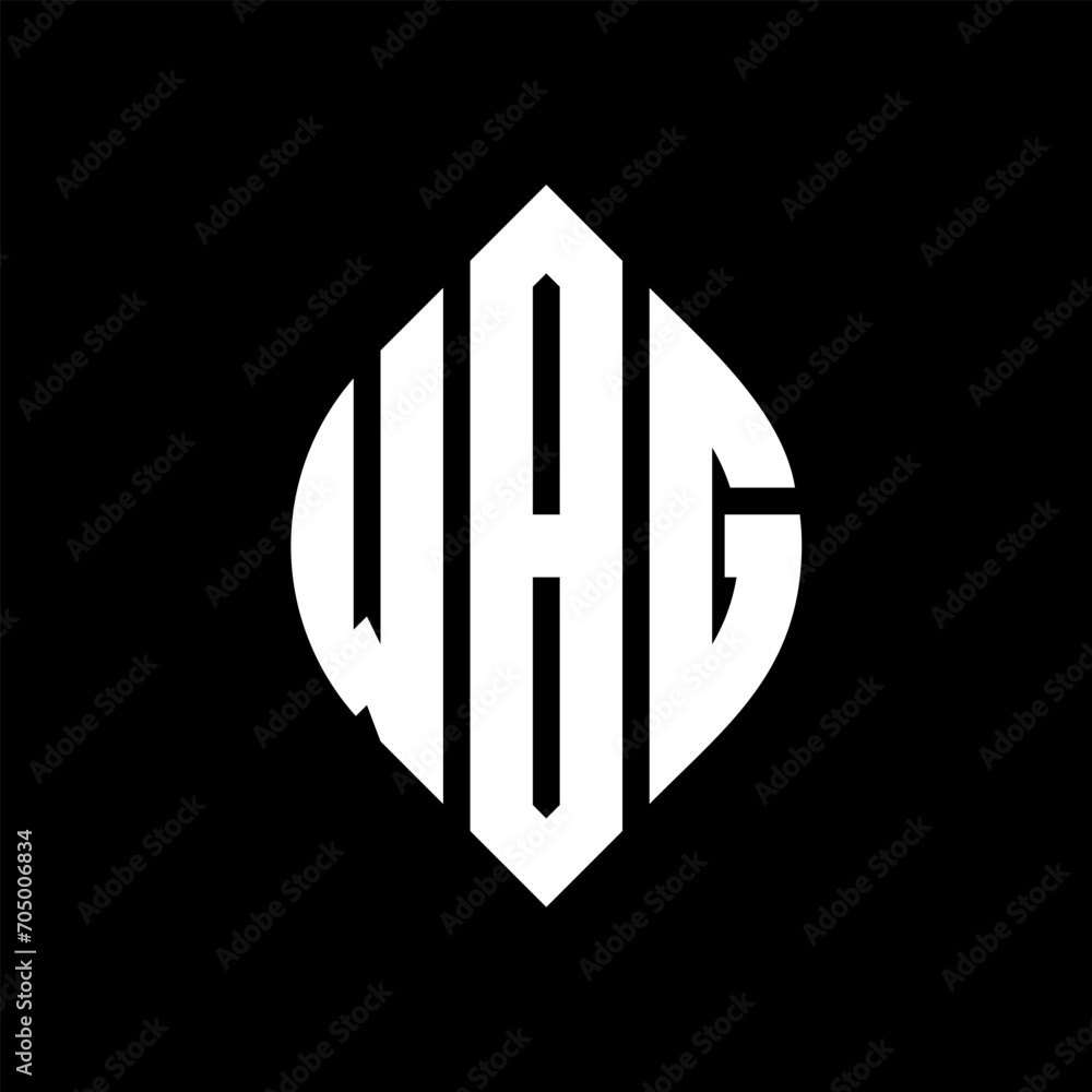 WBG circle letter logo design with circle and ellipse shape. WBG ...