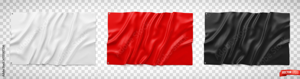 Vector realistic illustration of flags on a transparent background ...