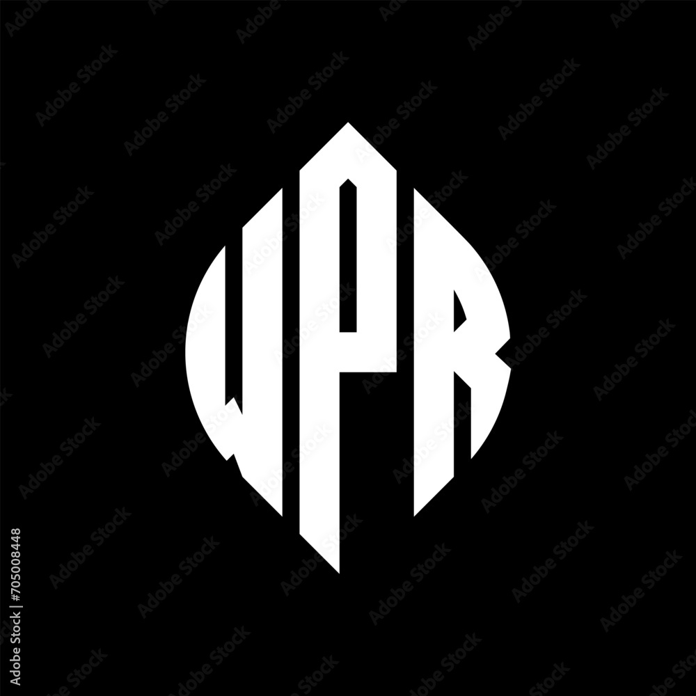 WPR circle letter logo design with circle and ellipse shape. WPR ...