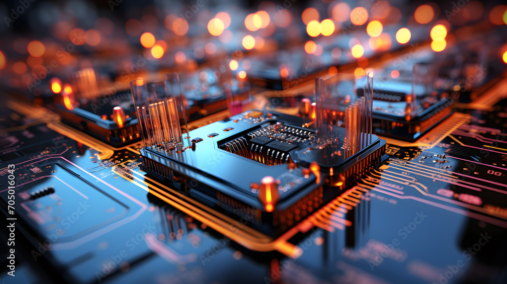 Abstract Futuristic Technology Background with Circuit Board Patterns ...