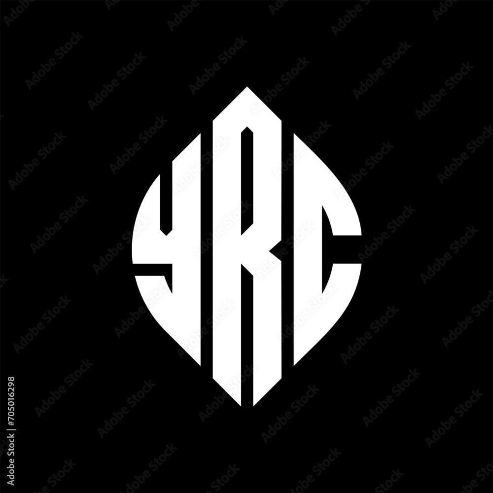 YRC circle letter logo design with circle and ellipse shape. YRC ...