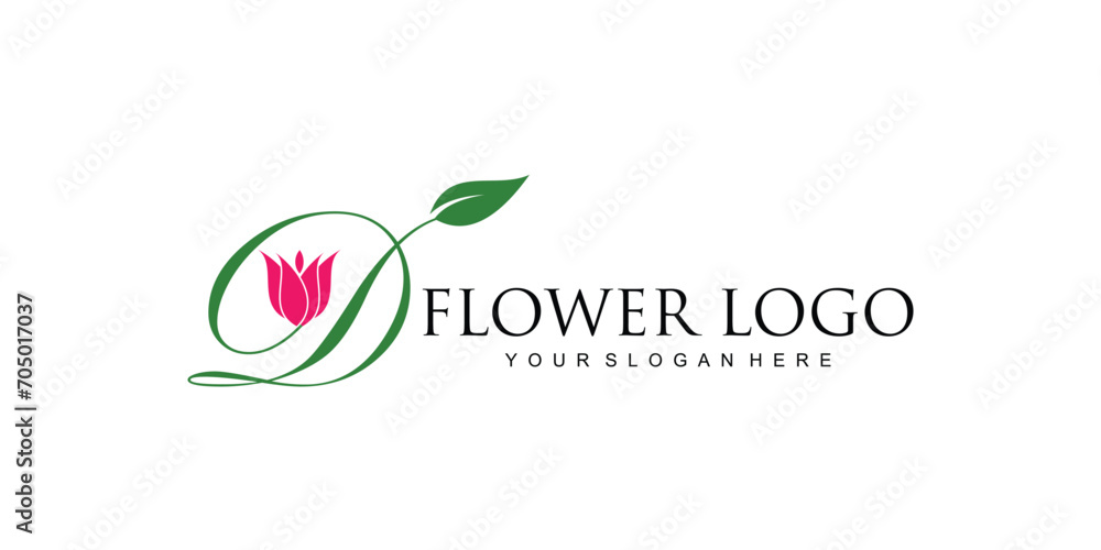 Creative flower logo design with combination letter from A to Z|rose ...