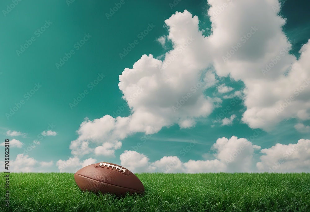 Football green field with cloud blue sky background Landscape outdoor ...