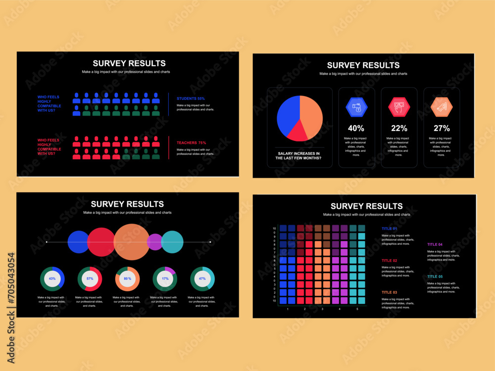 Infographic elements - bar and line charts, percents, pie charts, steps ...