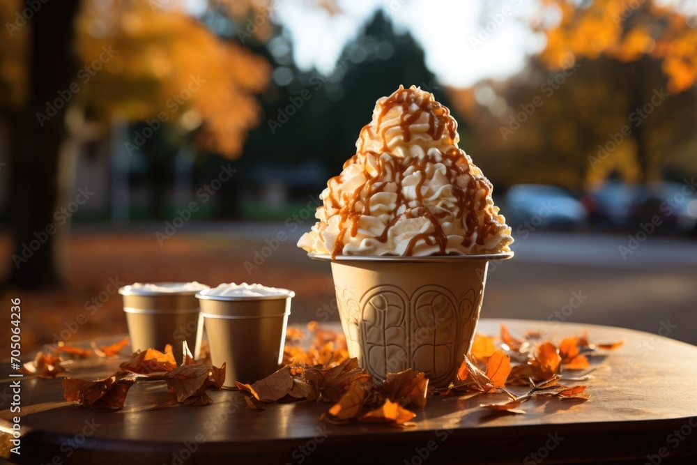 Sleevered ice cream on a day of family picnic, with food and laugh ...