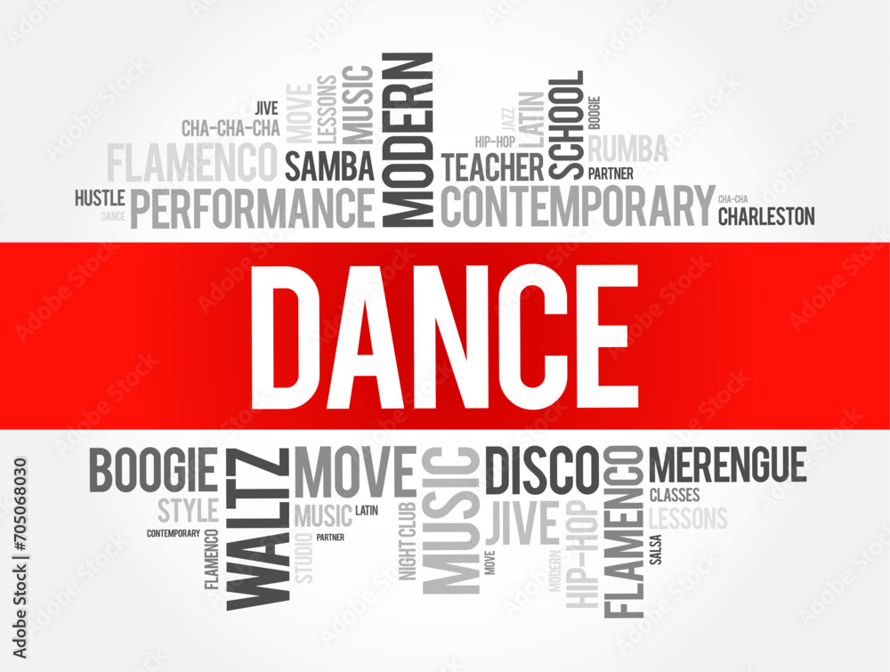 Dance word cloud collage, concept background Stock Vector | Adobe Stock