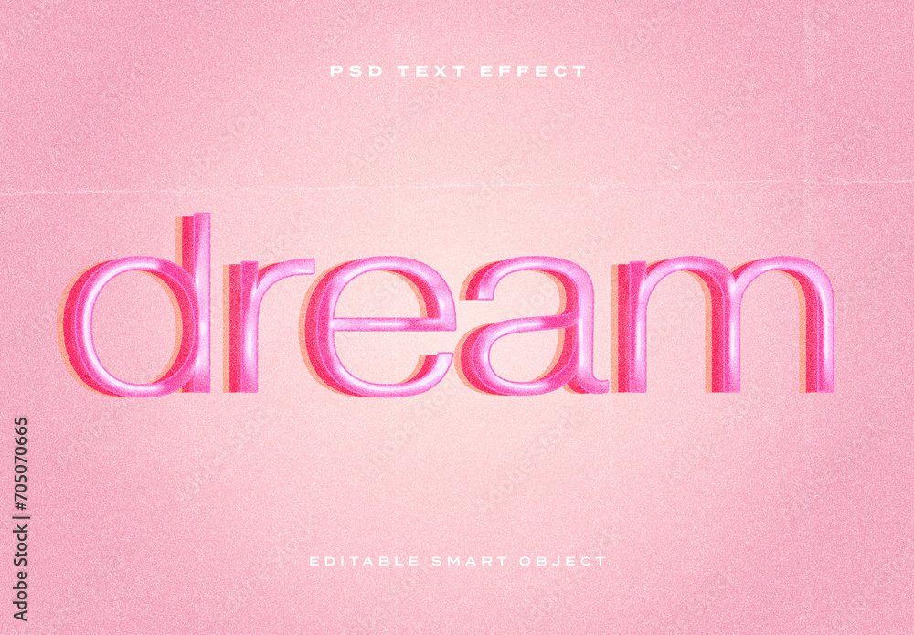 Grainy Vintage Dreamy Text Effect plantilla de Stock | Adobe Stock