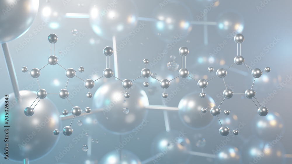 imidazolidinyl urea molecular structure, 3d model molecule ...