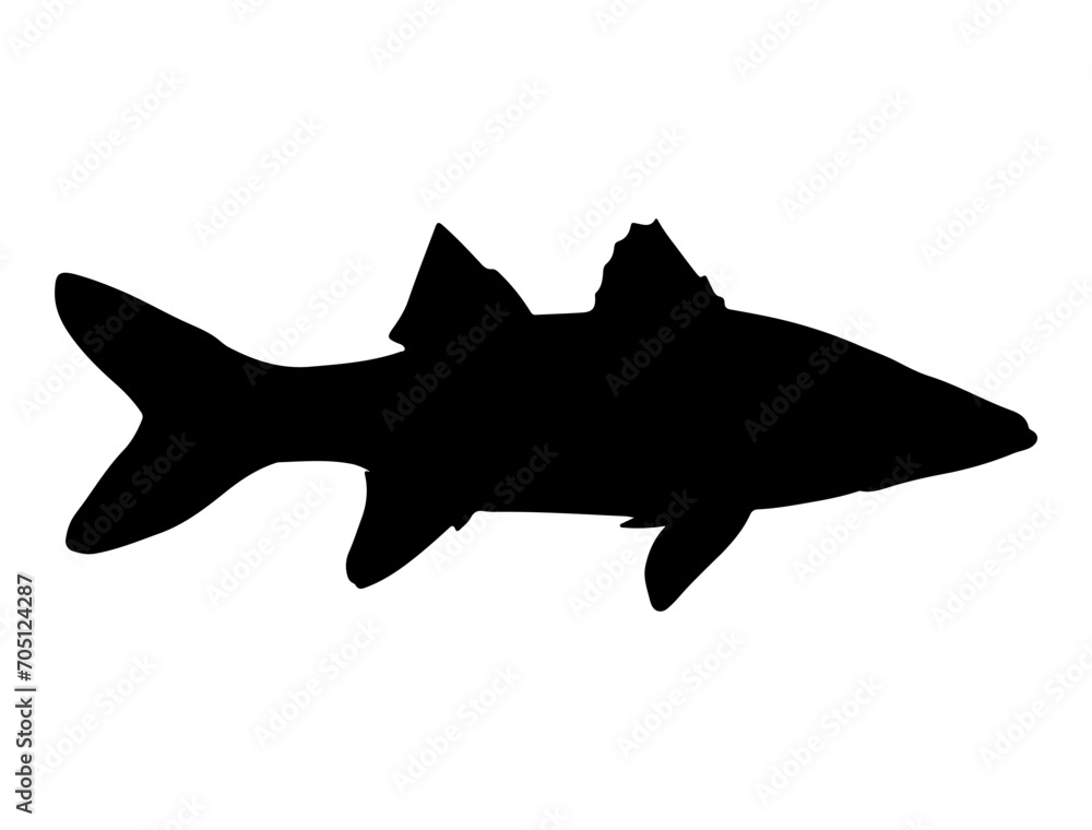 Snook Fish silhouette vector art white background Stock Vector | Adobe ...