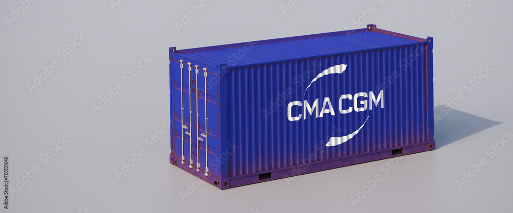 Container of one of the five largest container shipping companies: CMA ...