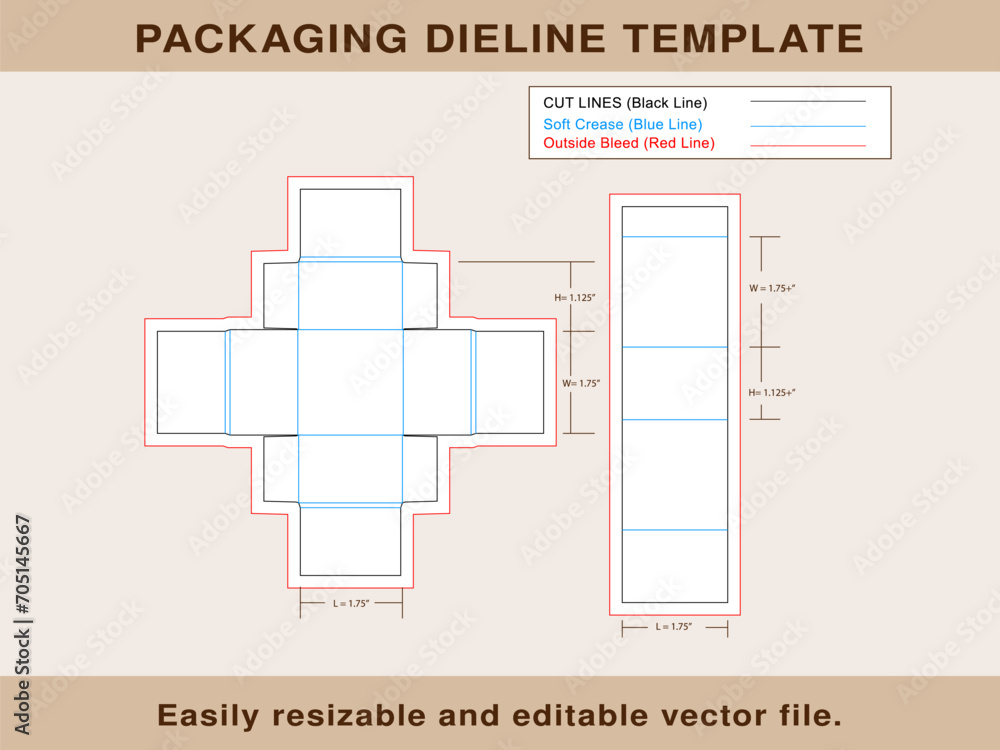Match Box dieline template that is ready for Crafts Stock Vector ...