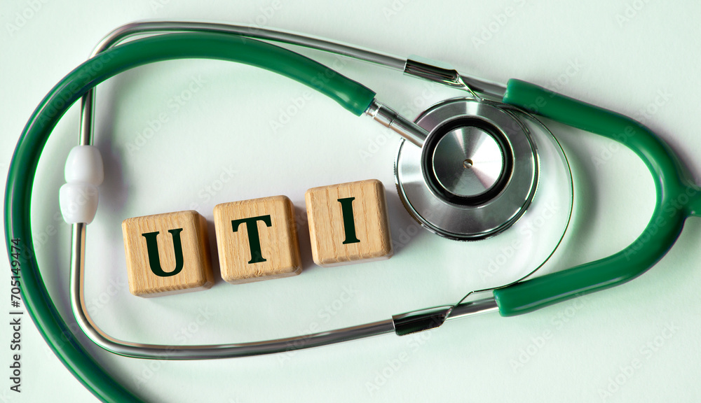 Cubes with the abbreviation UTI (urinary tract infection) on the ...