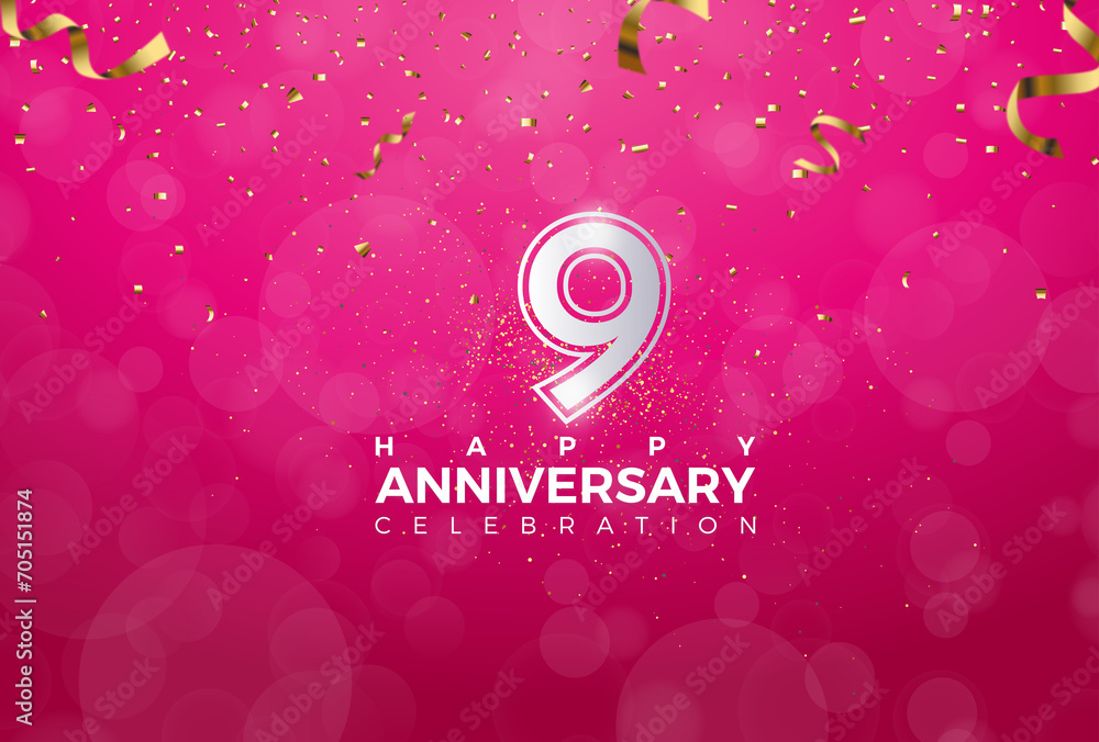 Ninth 9th Anniversary celebration, 9 Anniversary celebration, Realistic ...