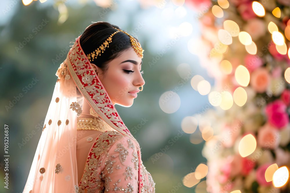 Beautiful indian bride in traditional indian wedding dress.Traditional ...