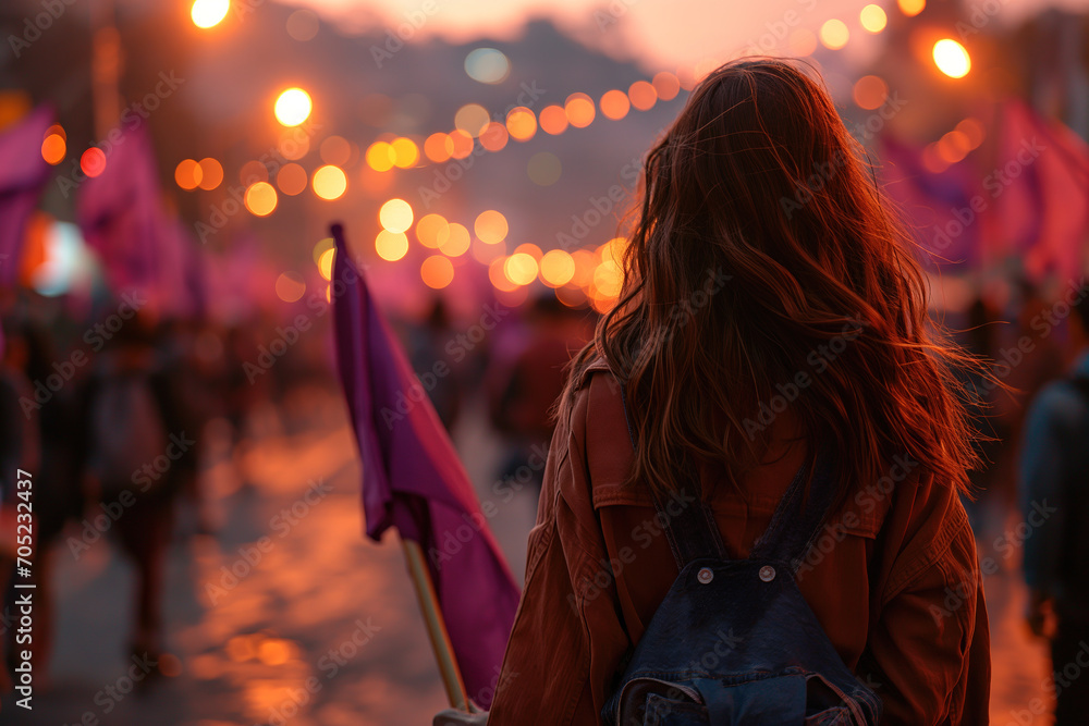 Generative AI image back view of a young unrecognizable Caucasian ...